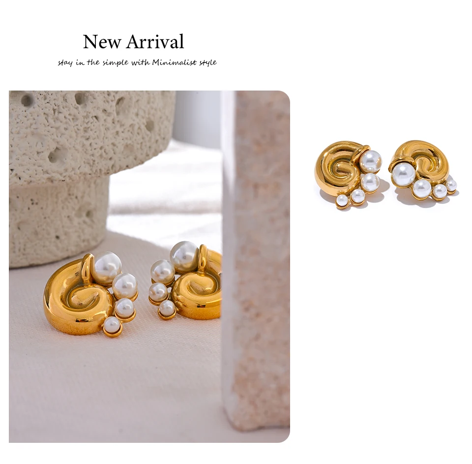 Yhpup Official Store | Yhpup 3051 18k Gold Plated Imitation Pearls ...