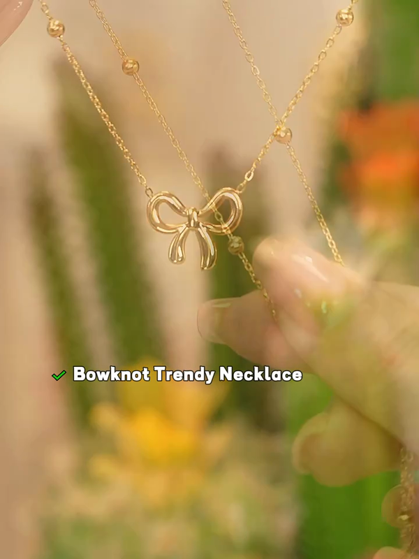 Yhpup Official Store | Yhpup 3627 Stainless Steel Bowknot Bow Trendy Necklace Pendant 18K Gold ...