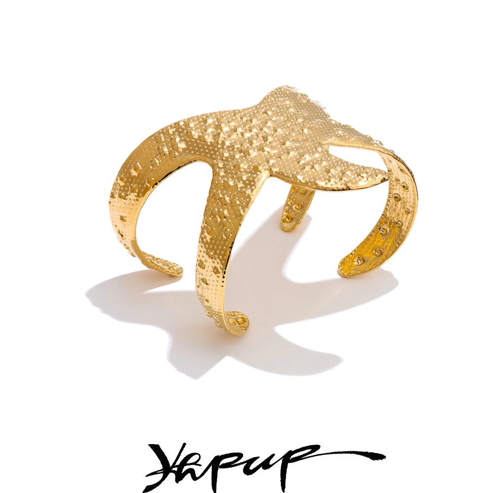 Yhpup Official Store | Yhpup 5483 65mm Ocean Style Statement Starfish Cuff Wide Bracelet Bangle ...